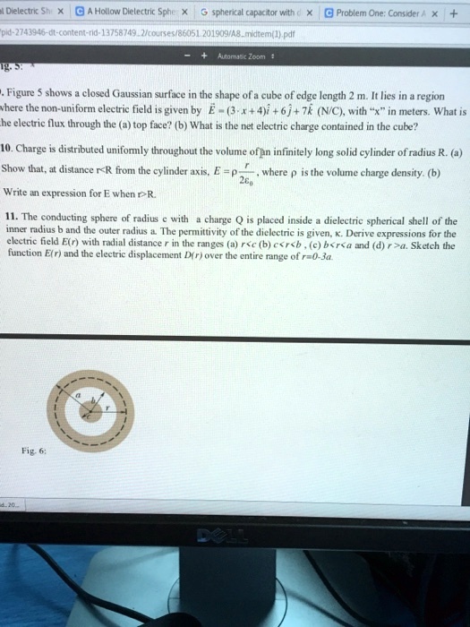 SOLVED: Dielectric Shell Hollow Dielectric Spherical Capacitor with Problem One: Consider A+ pid ...