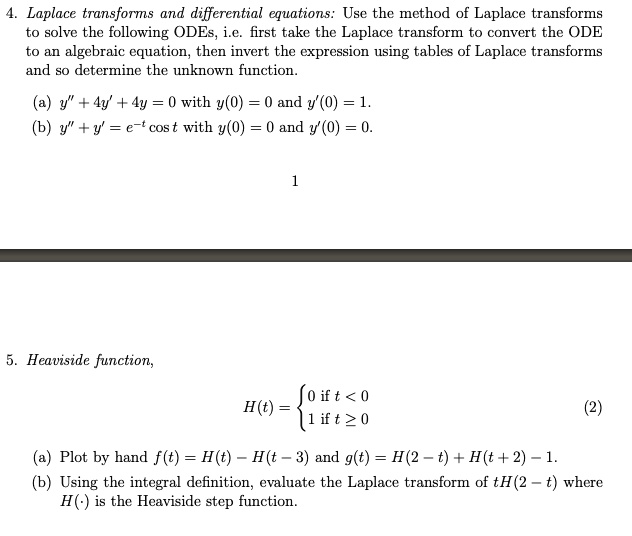 SOLVED:Laplace transforms and differential equations: Use the method of ... SOLVED:Laplace transforms and differential equations: Use the method of ...