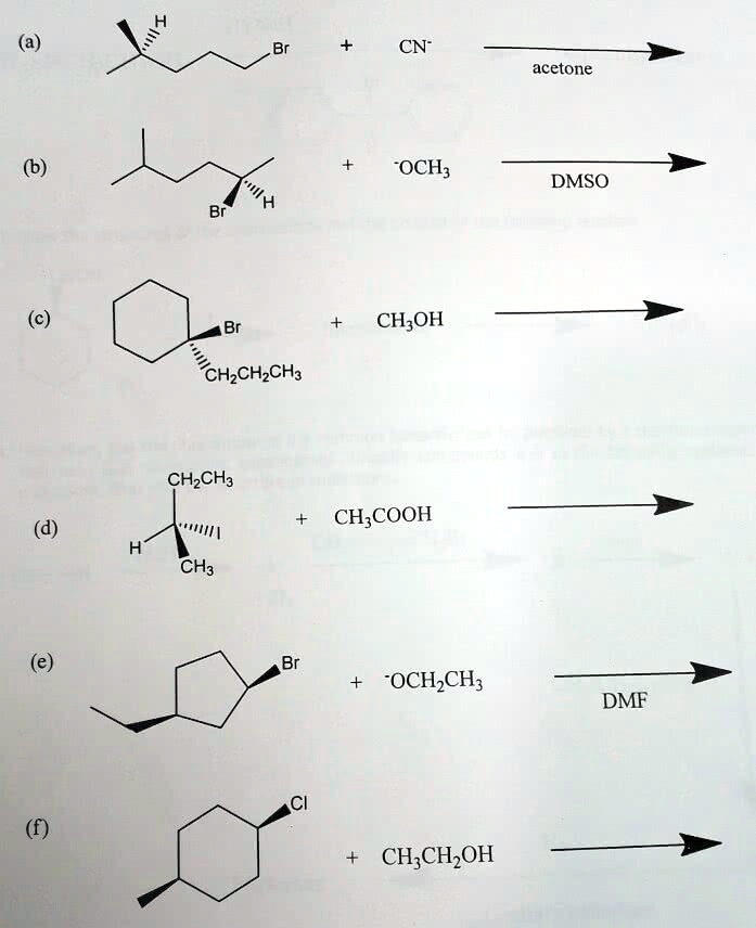 determine the mechanism of nucleophilic substitution of each reaction ...