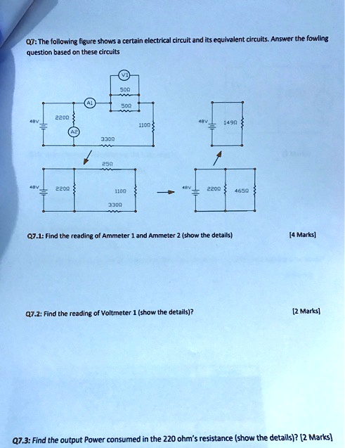 Solved Q7 The Following Figure Shows A Certain Electrical Circuit And Its Equivalent Circuits 