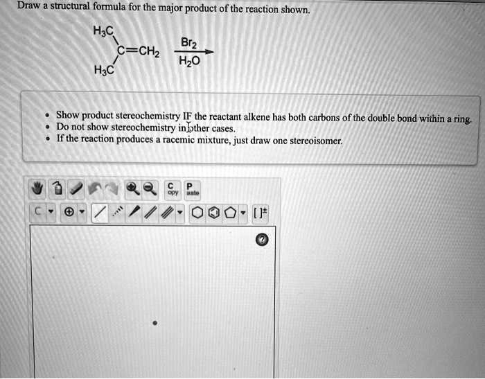 draw structural formula for the major product of the reaction shown hc ...