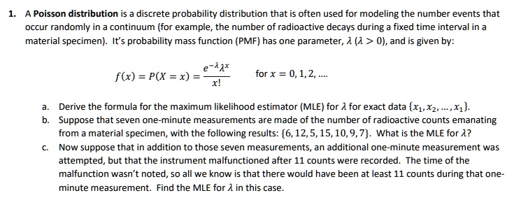 a poisson distribution is discrete probability distribution that is ...