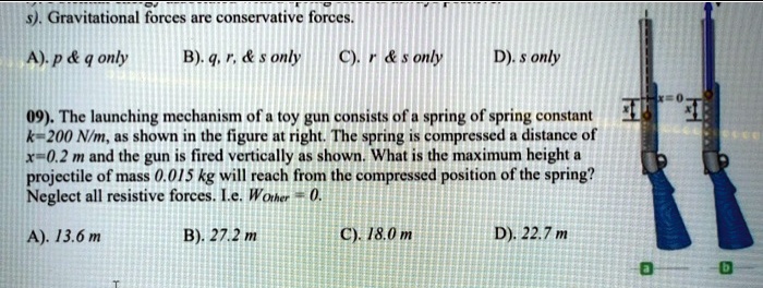 5 gravitational forces are conservative forces a p q only b qr only ...