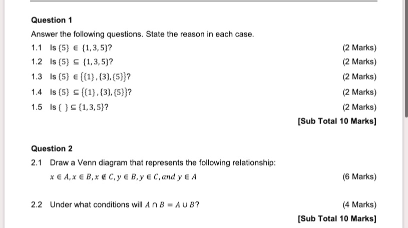 this is a discrete mathematics question question answer the following questions state the reason ...