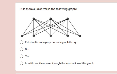 Solved 17 Is There Euler Trail In The Following Graph Euler Trail I Proper Noun Graph Theory 2742