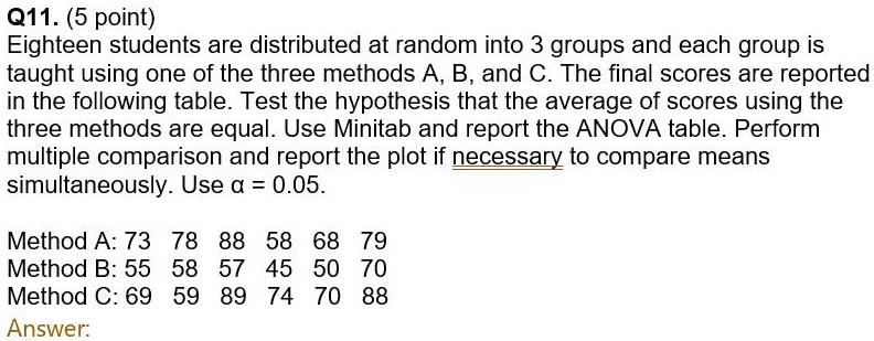 q11 5 point eighteen students are distributed at random into 3 groups ...