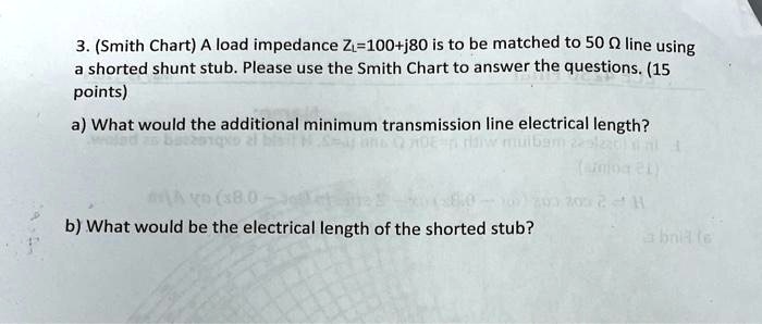 a shorted shunt stubplease use the smith chart to answer the ...