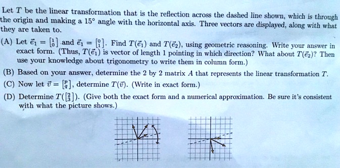 SOLVED: Let T be the linear transformation that is the reflection ...