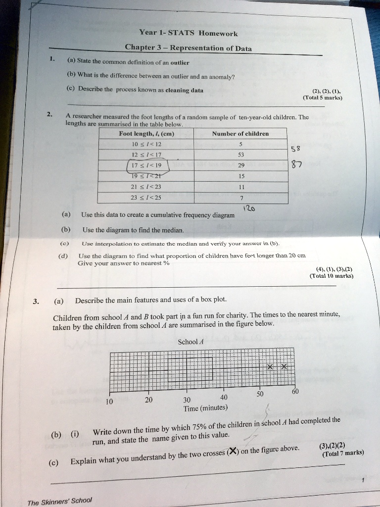 SOLVED: Year 1 - STATS Homework Chapter 3 Representation of Data Statc ...