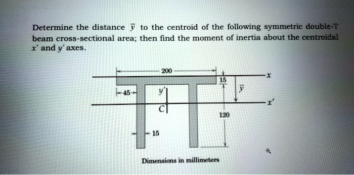 SOLVED: Determine the distance to the centroid of the following ...