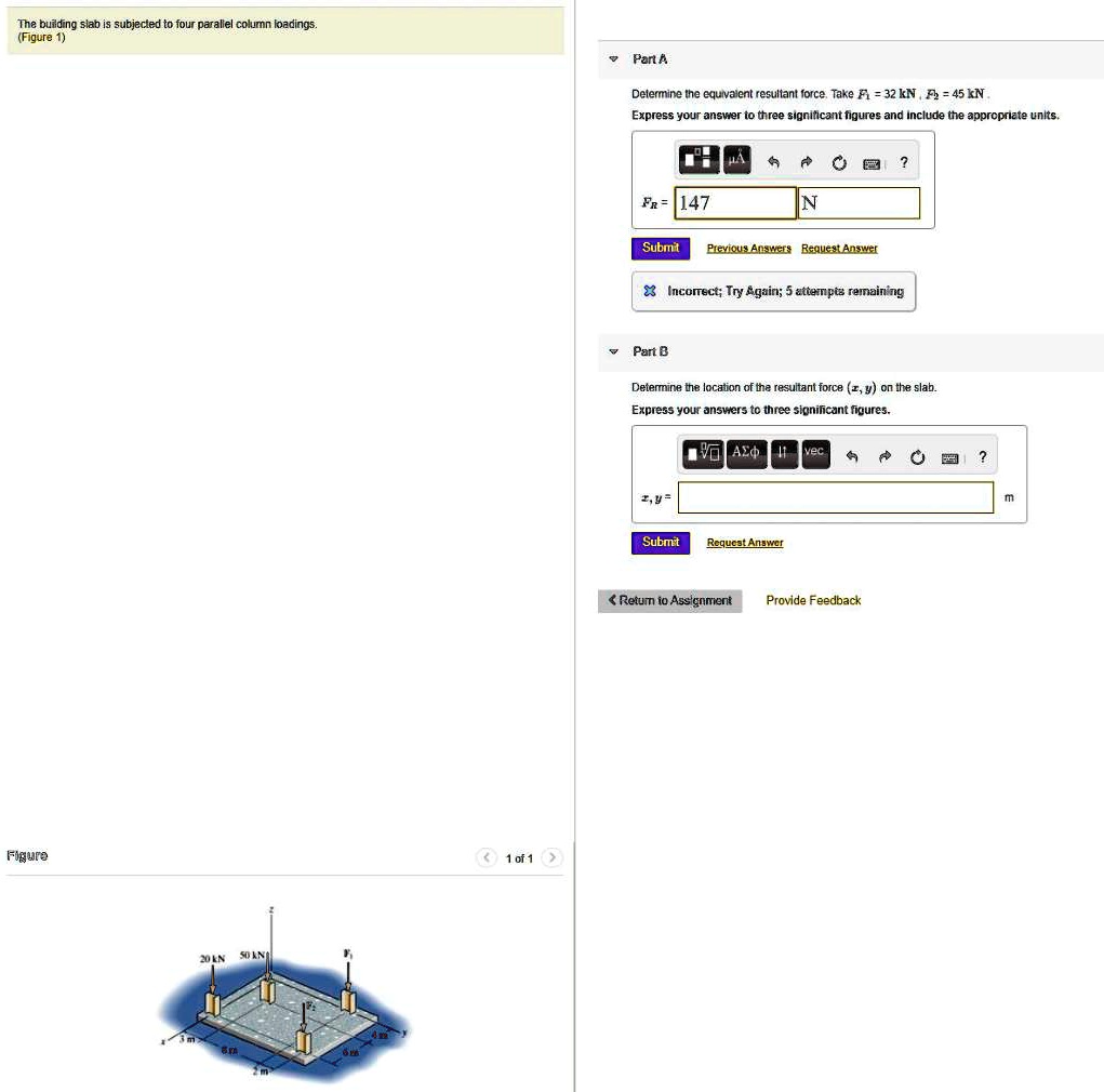 SOLVED: The building slab is subjected to four parallel column loadings. Figure 1) PanA ...
