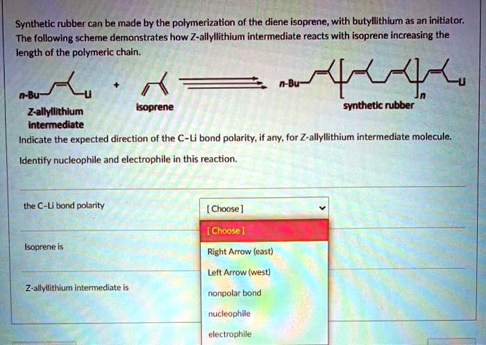 SOLVED:Synthetic rubber can be made by the polymerization of the diene ...