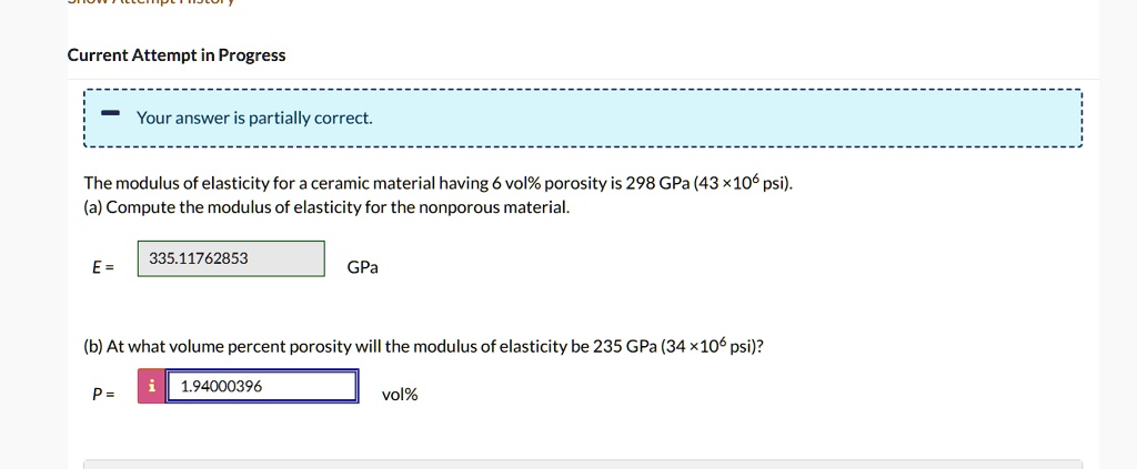SOLVED: Texts: Current Attempt in Progress Your answer is partially ...