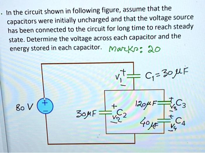SOLVED: In the circuit shown in the following figure, assume that the capacitors were initially ...