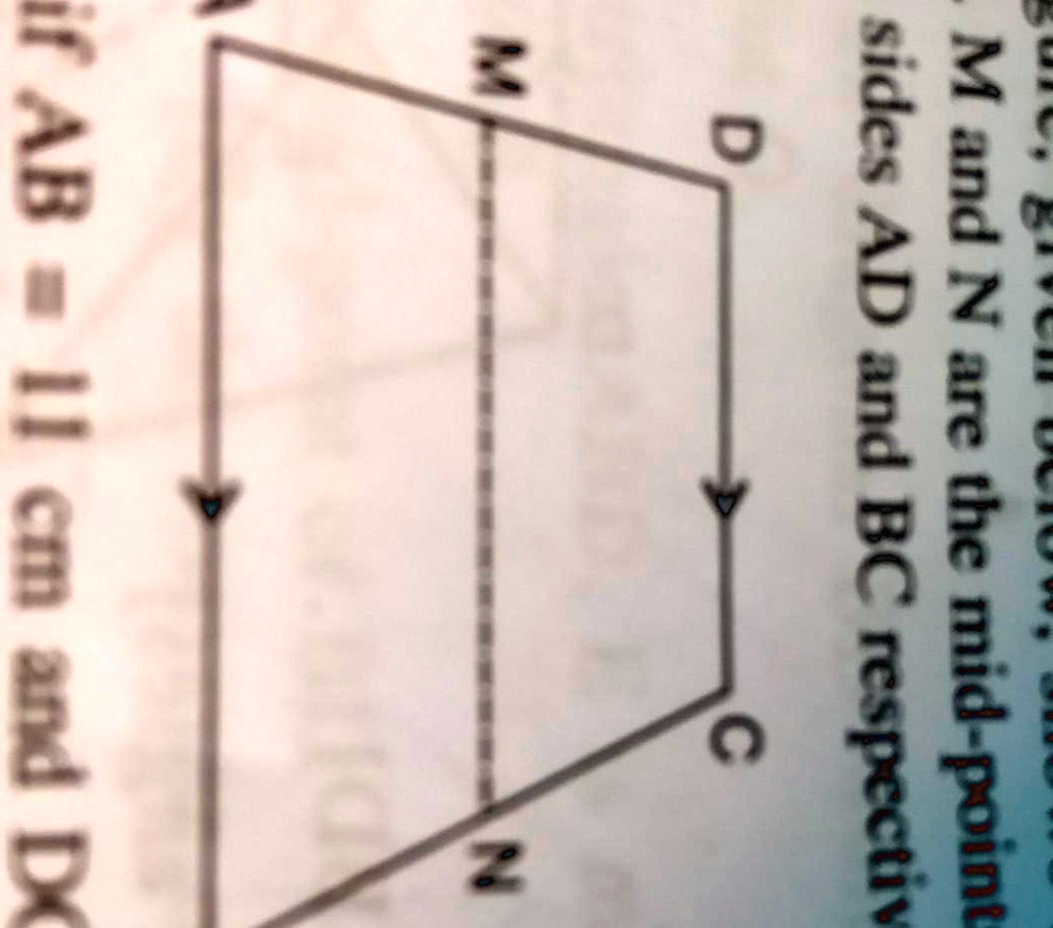 SOLVED: 5. The figure, given below, shows a trapezium ABCD. M and N are the mid-points of the ...