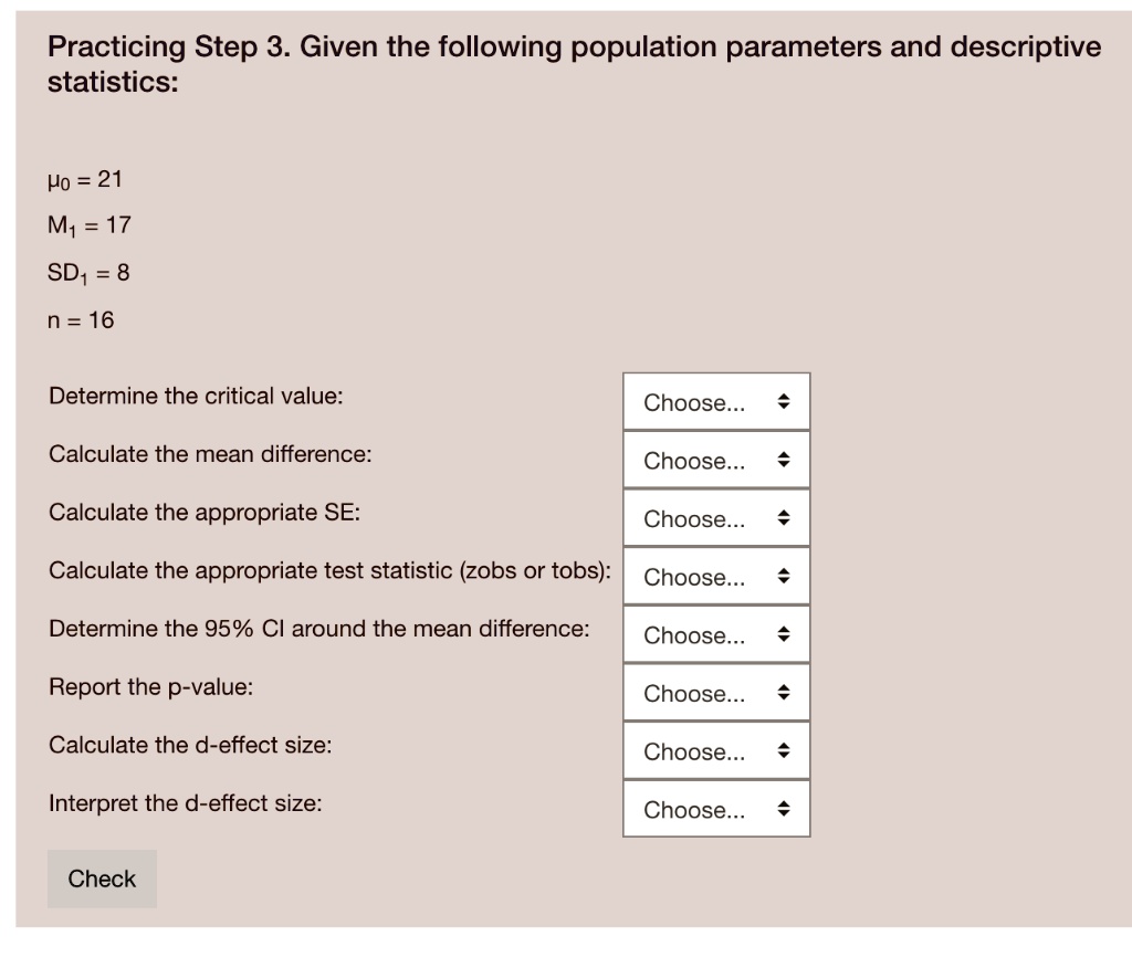 SOLVED: Practicing Step 3. Given the following population parameters ... SOLVED: Practicing Step 3. Given the following population parameters ...