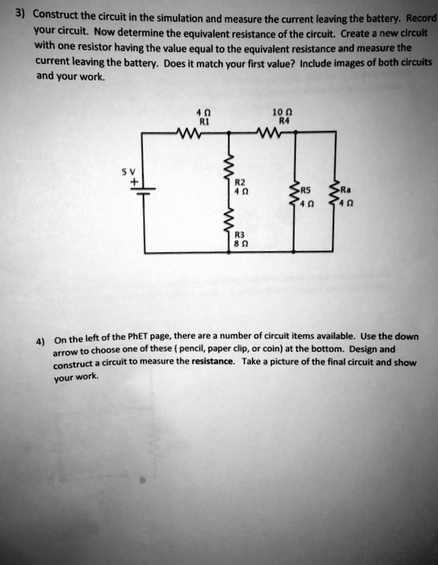 SOLVED: 3) Construct the circuit in the simulation and measure the ...