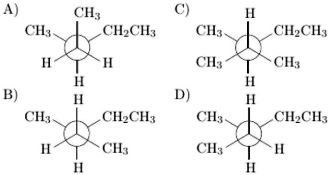 SOLVED: What is the highest energy conformation of 3-methylpentane when ...