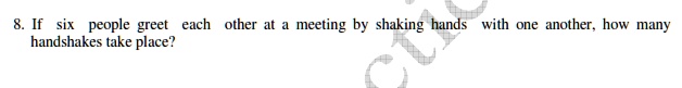 SOLVED: 8. If people greet each other at meeting by shaking hands With ...