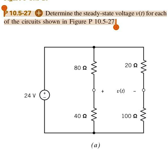 Solved P 10 5 27 Determine The Steady State Voltage V T For Each Of