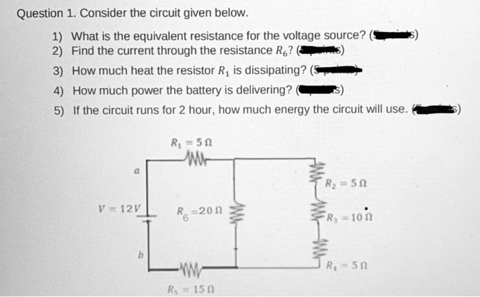 question 1 consider the circuit given below what is the equivalent resistance for the voltage ...