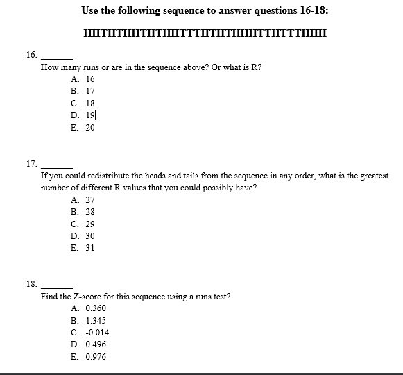 SOLVED: Use the following sequence to answer questions 16-18 ...