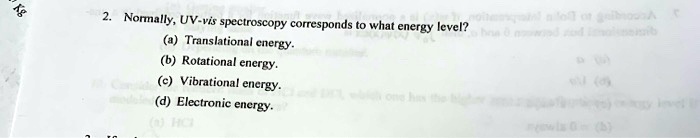 SOLVED: Normally, UV-vis spectroscopy corresponds to which energy level ...