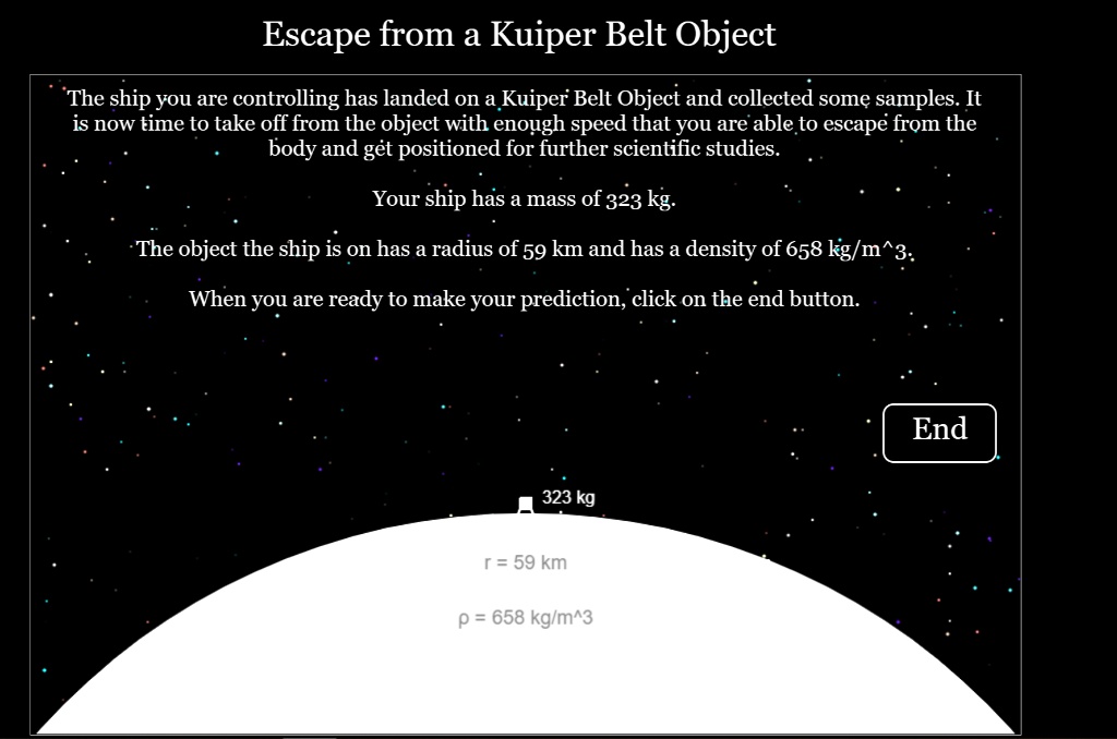 SOLVED: Escape from a Kuiper Belt Object The ship you are controlling ...