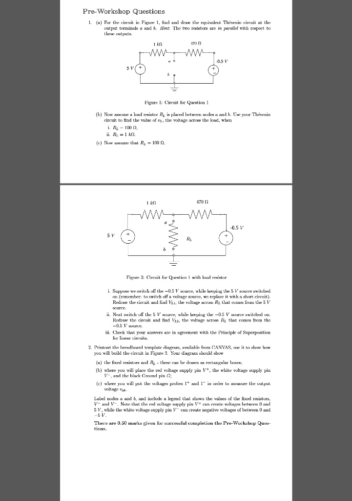 SOLVED: For the circuit in Figure 1, find and draw the equivalent ...