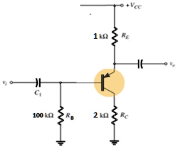 SOLVED: A Common-emittor self biased BJT transistor configuration ...