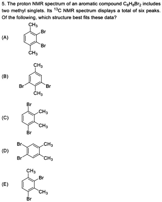 The proton NMR spectrum of an aromatic compound CgHaB… - SolvedLib