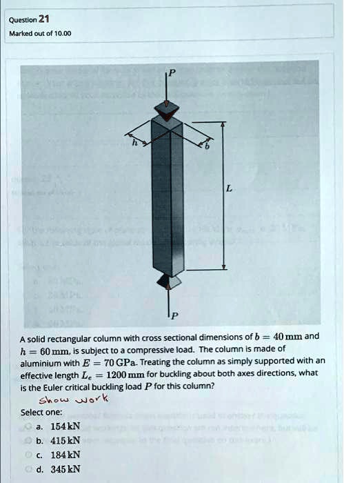 SOLVED: A solid rectangular column with cross-sectional dimensions of b ...