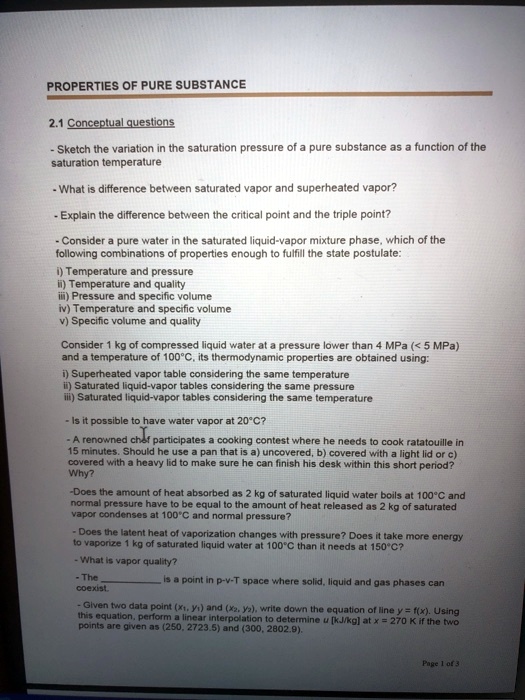 properties of pure substance 21 conceptual questions sketch the ...