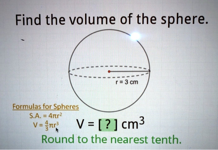find the volume of the sphere r 3 cm formulas for spheres sa anrz v snr ...