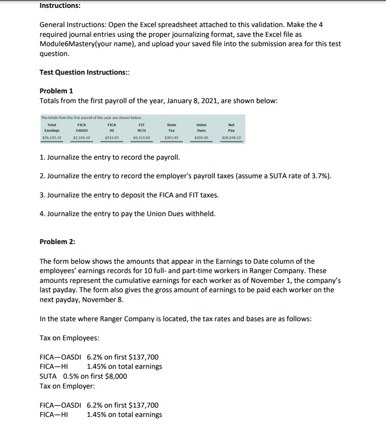 SOLVED: Texts: Instructions: General Instructions: Open the Excel spreadsheet attached to this ...