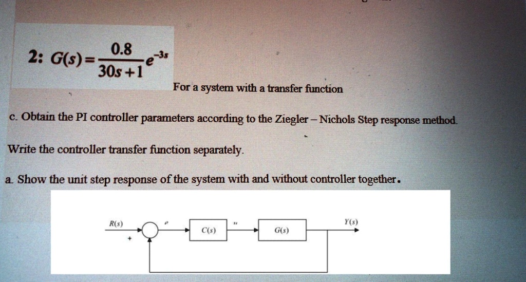 SOLVED: 0.8 2: G(s) = = e J 30s + 1 For a system with a transfer ...