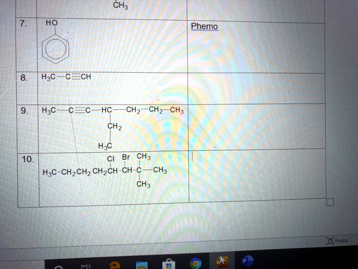 SOLVED: CH3 HO Phenol H2O CH4 H3C- HCl CH2 CH2 CH3 CH2 H3C 10 CH3 H3C ...