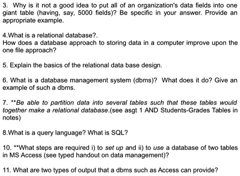 SOLVED: 3. Why is it not a good idea to put all of an organization's ...