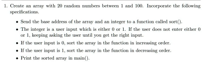 Solved Must Code In Dev C Using Printf And Scanf Statements 1 Create An Array With 20
