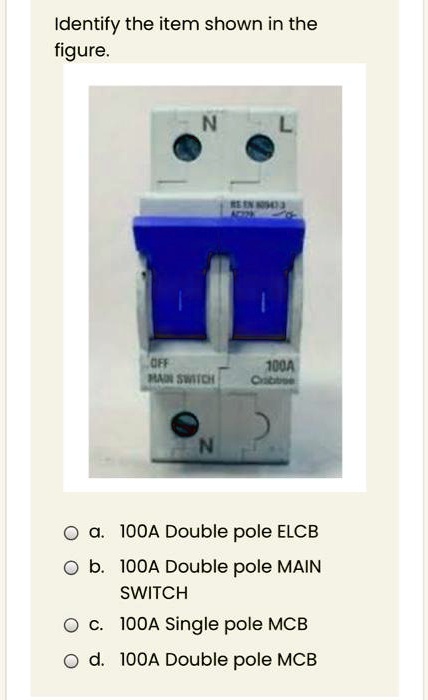 Identify the item shown in the figure. NL OFF MAIN SWITCH 100A Cribise ...