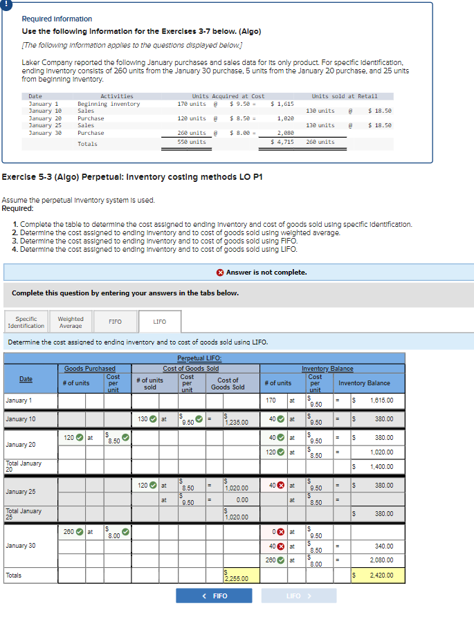 Required information Use the following Information for the Exerclses 3 ...