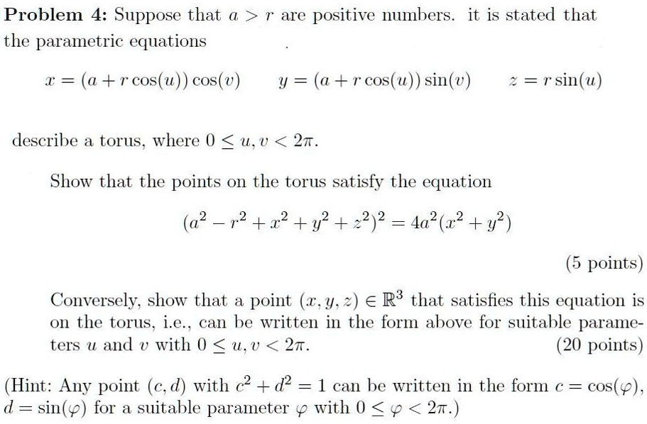 SOLVED:Problem 4: Suppose that a > r are positive numbers_ it s stated ...