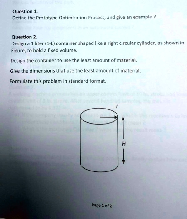 question 1 define the prototype optimization process and give an ...