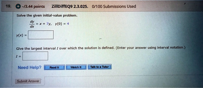 SOLVED: Solve the given initial-value problem: y' = x + ty, y(0) = y0 Find y(x). Give the ...