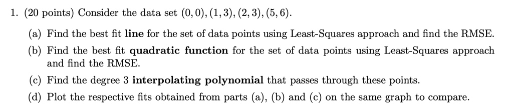 Video Solution 120 Points Consider The Data Set 00132356 A Find The Best Fit 