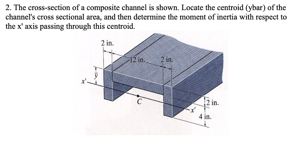 SOLVED: 2. The cross-section of a composite channel is shown. Locate ...