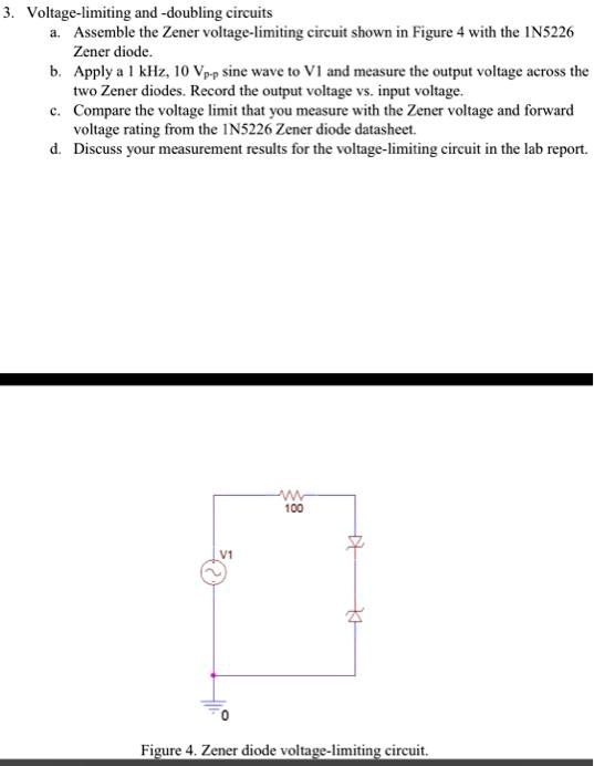 solve using ltspice voltage limiting and doubling circuits assemble the zener voltage limiting ...
