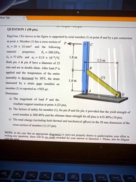 pla explain thanks vew tab question150 pts rigid bar cb4 shown in the ...