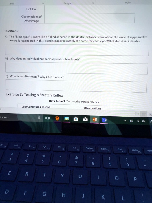 SOLVED: Texts: Font Paragraph Styles Left Eye Observations of ...