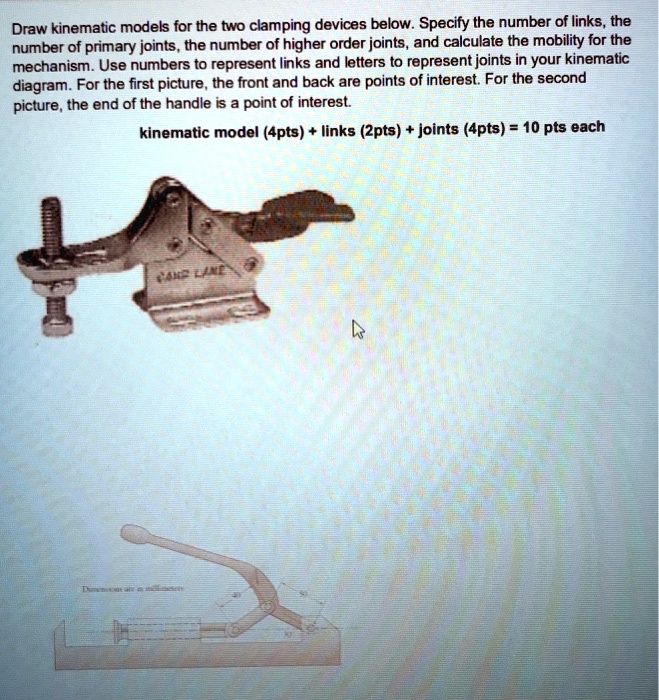 SOLVED: Draw kinematic models for the two clamping devices below ...